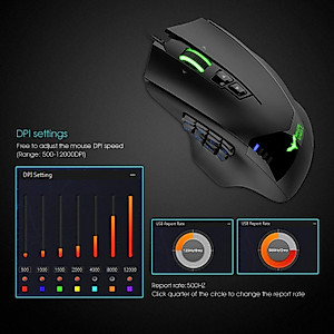 Havit MMO Gaming Mouse Wired 12000DPI 19 Programmable Button Optical Sensor Pixart PMW3360 (HV-MS735)