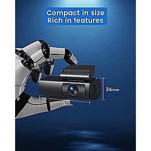 Dash Cam 1080P Car Camera, EUKI WiFi Dash Camera for Cars, Dash Cam Front with Night Vision, 170°Wide Angle, 24 Hours Parking Monitor, Loop Recording, G-Sensor, APP Control, Support 128GB Max