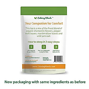 Calming Blends Diverticulitis Tea | Certified Organic, Caffeine Free | Includes Tea Strainer