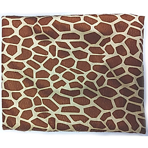 Short Pile Velour Flannel Fabric by The Yard 58" Width Entelare(Giraffe, 1Yard)
