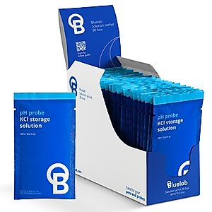 Bluelab KCl Storage Solution Sachets - Ideal for Maintaining pH Pens, pH Meters & pH Probes - Optimal Probe Care to Ensure Accurate Measurements with Regular Probe Hydration, 30 Sachet Box, 18ml Each