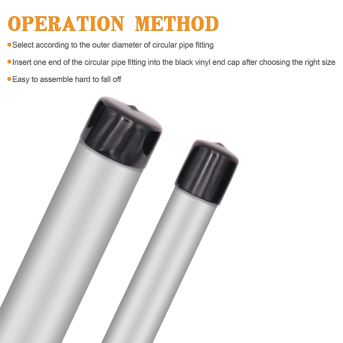 30pcs Black Pipe Post Bolt Screw Rubber Thread Protector Cover Vinyl Tube End Caps,Assorted 1/4-inch to 1/2-inch-3 Sizes