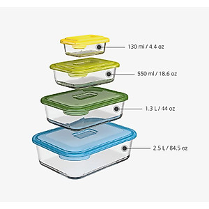 Joseph Joseph Nest Glass Storage Dishes - Multi-Colour, Set of 4