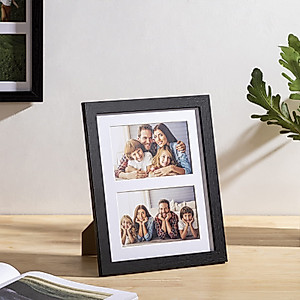eletecpro 8x10 Collage Picture Frame with 1 Mat Display 2Pcs 4x6 Double Photos or 1Pc 8x10 Picture without Mat Picture Frames Collage Wall Decor Wall & Tabletop Photo Frame with Stand