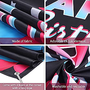 Music Happy 10th Birthday Backdrop Musical Social Media Birthday Party Supplies Music Party Banner Decorations Social Media Photography Background for Teens, 73 x 43 Inches