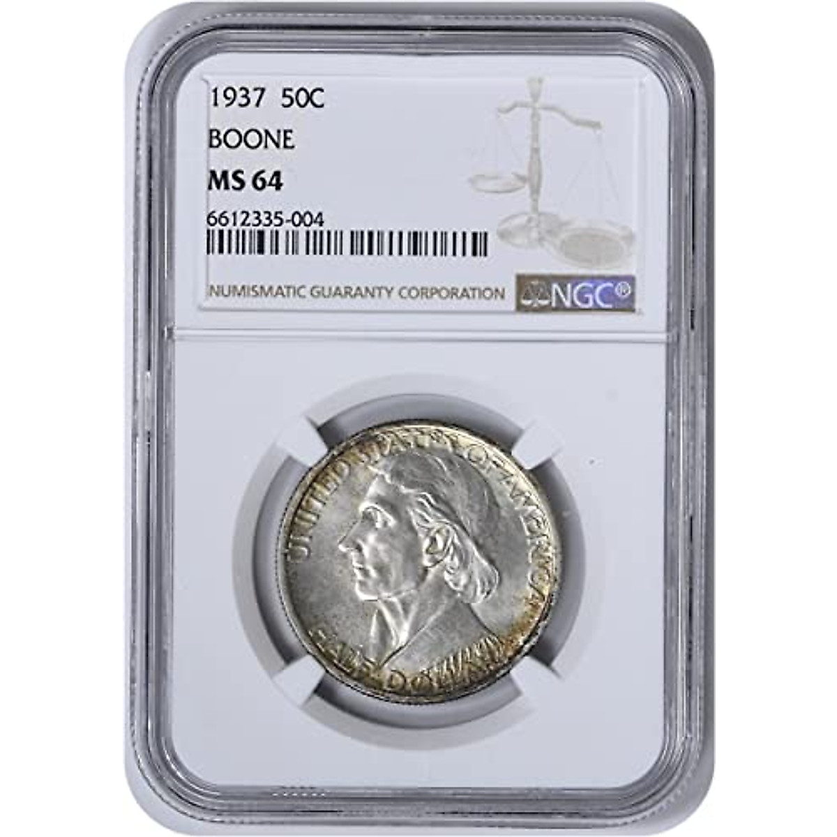 1937 P Boone Commemorative Silver Half NGC MS64