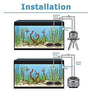 AQQA Aquarium Air Pump Fish Tank Air Pump Quite Aerator Pump Dual Outlets Powerful Adjustable Oxygen Air Pump Hydroponics for Fish Tank Up to 300 Gallon (5W 200GPH)