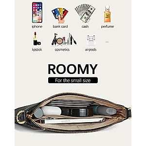 BOSTANTEN Small Purses for Women Crossbody Bags Leather Wristlet Purses Envelope Clutch Purse Black