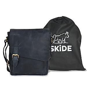 SKiDE Mens Crossbody Leather Sling Bag for Men | Shoulder Sling Travel Bags for Men | Vintage Sling Bag (Royal Blue)