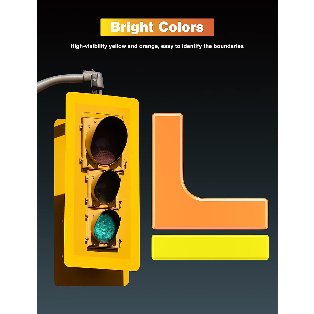 DEERFAMY 24 Pcs Pickleball Court Markers Kit, Temporary Pickleball Lines Throw Down Markers for Outdoor Indoor Tennis Badminton, Orange and Yellow