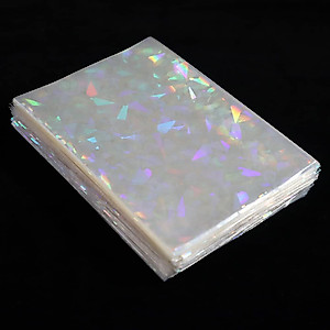 Black Lotus 100pcs Broken Glass Gemstone Laser Flashing Card Film Holographic Idol Photo Sleeves Ultra Super Protector (61x88mm)