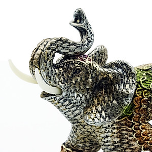 Elephant Statue, Lucky Elephant Statue Sculpture Wealth Figurine Gift Home Decoration (Rattan, Left)