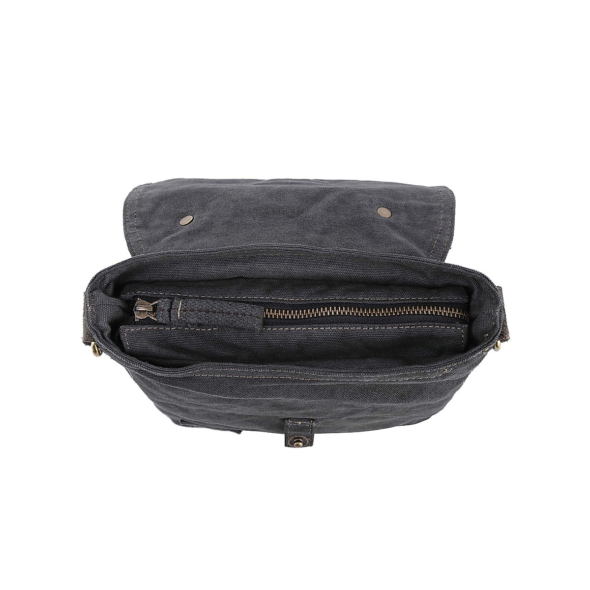 TSD Brand Coastal Canvas Crossbody Bag (Dark Grey)