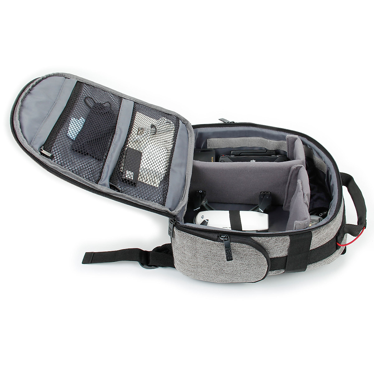 USA Gear Drone Backpack - Drone Case Compatible with DJI Mavic Pro 3, Spark Mini, Ryze Tello, Yuneec Breeze and More - Customizable Interior, Weather Resistant, Storage for Batteries and Accessories