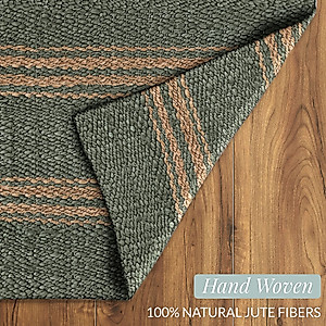 Barnyard Designs Jute Rug 2 x 3, Farmhouse Rug, Natural Rug, Woven Rug, Sisal Rug, Jute Area Rug, Tan Rug, Jute Runner Rug for Hallway, Bathroom, Entryway or Accent Piece