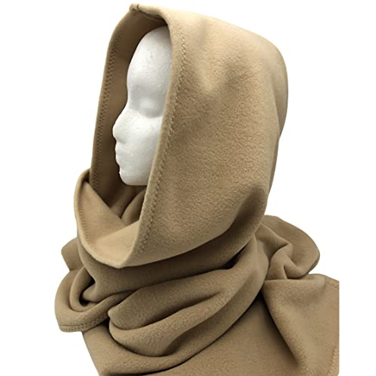Hooded Scarf, plush fleece. 10 colors to choose from! Super warm hood with generous fabric allowance to wrap around the neck for warmth.