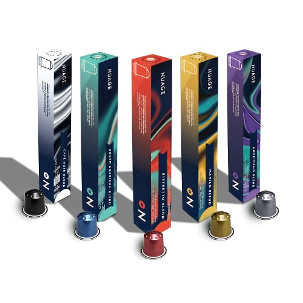 Nuage Coffee Espresso Capsules Original Line, 50 Pods Variety Pack, Aluminum Coffee Capsules Compatible with Nespresso OriginalLine Machines NOT VERTUO COMPATIBLE