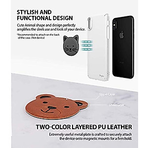 Ringke Magnetic Character Metal Plate Kit - Animal Edition (5 Pack, 1 Each) with 3M Adhesive Pad Compatible with Magnet Phone Car Mount Holder for Smartphone, iPad, Tablet, and Other Devices