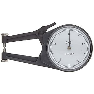 Mitutoyo 209-457 Caliper Gauge, Pointed Jaw, White Face, 0-0.8" Range, +/-0.0015" Accuracy, 0.0005" Resolution, Meets IP65 Specifications