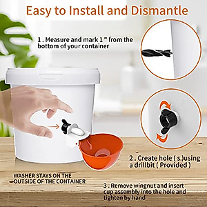 sansheng Large Automatic Chicken Waterer Cups,Thread Automatic Filling Poultry Water Cups with Drill Bit,Automatic Poultry Waterer for DIY Poultry Quail Duck Chicken Bird Drinker(5 Pack)