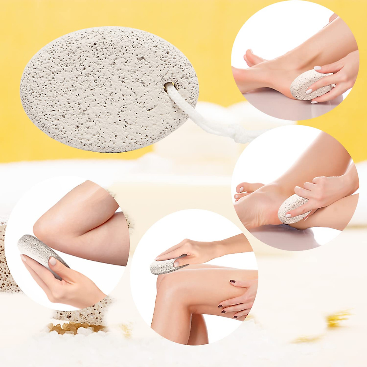 4 Pcs Value Pack Pumice Stone, Pumice Stone for Feet, KUTOLAKI Natural Lava Foot Pumice Stone, Pumice Scrubber Foot Stone Exfoliating Callus Remover, Pumice Stone Remove Dead Skin for Hand, Foot