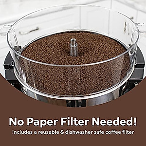 HomeCraft 40 Cup Coffee Urn and Hot Beverage Dispenser with Quick-View Brewing and Dripless Faucet, Stainless Steel