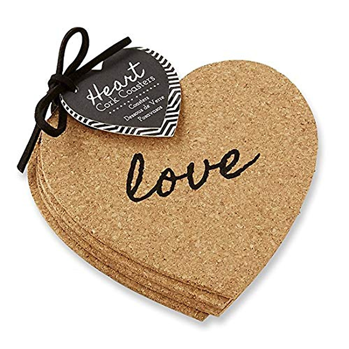 Kate Aspen Heart Cork Coasters, Set of 4