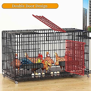 Indoor Bunny Cage Rabbit Hutch Small Animal Cage Guinea Pig Cages Large Hen House with Pull Out Tray & Feeding Trough Big Hamster Cages Chinchilla Cage