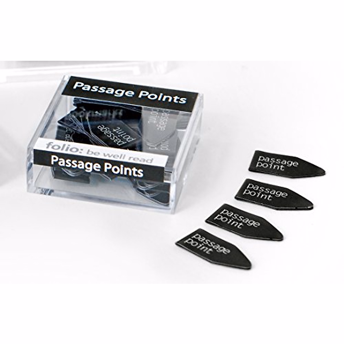 Passage Point - Magnetic Slip-over-the-page Arrow Bookmarks (BLACK- Box of 20)