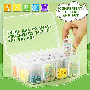 FOUSNOW 21 Pcs Small Bead Organizers With Lids, Mini Clear Plastic Containers and Storage Box for Collecting Jewelry, Bead, Sticker, with Hinged Lid Transparent Craft Supply Case