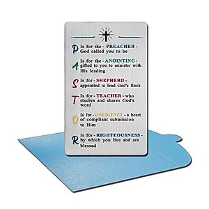 EE&YU Pastor Appreciation Card Gifts - Pastor Christmas Anniversary Card, Pastor Appreciation Gifts for Women Men, Thank You Pastor Card, Pastor Thanksgiving Birthday Retirement Present