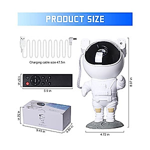 JCC Astronaut Galaxy Projector, Astronaut Space Star Light Projector for Kids, 360° Adjustable Starry Night Light Projector for Bedroom with Timer and Remote, Christmas Birthday Best Gift for Children