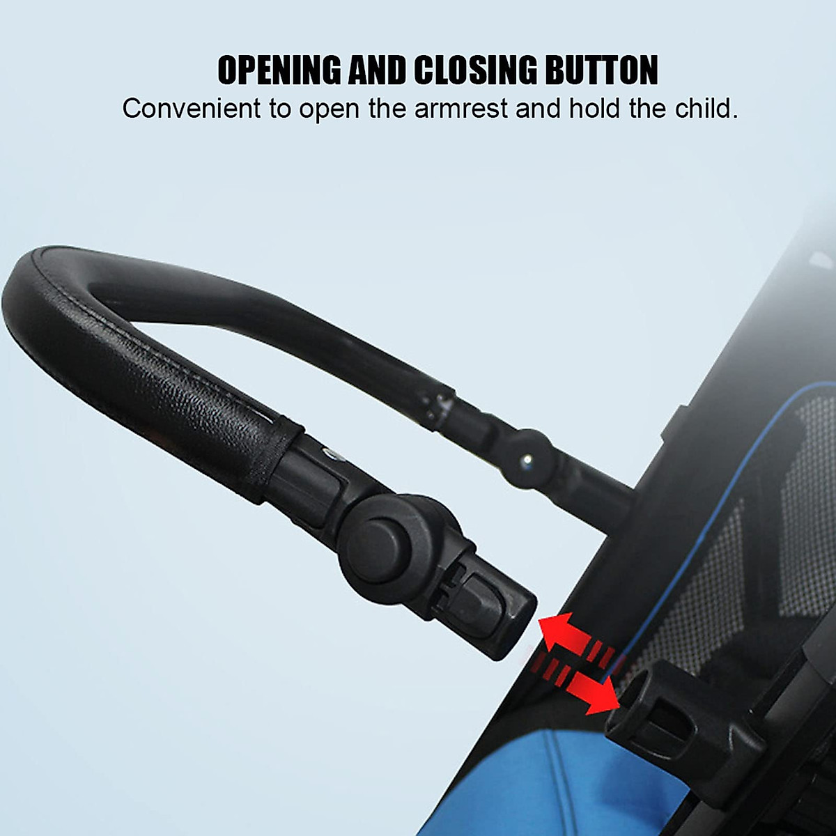 Stroller Accessories, Angle Baby Stroller Bumper Bars for Rhombic Tube for Quadrate Tube for Rectangle Tube(Universal (Leather) armrest)