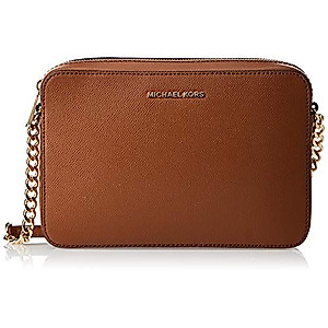 Michael Kors Women's Jet Set Crossbody Leather Bag, Luggage, Large
