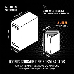 Corsair ONE a200 Compact Gaming PC - AMD Ryzen™ 9 5900X CPU - NVIDIA® GeForce RTX™ 3080 Graphics - 32GB Vengeance LPX DDR4 Memory, 1TB, Windows 10 Home