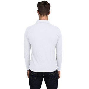 Three Sixty Six Men’s Untucked Casual Long Sleeve Polo - Collared Untuck Shirt with Two Button Placket and Stretch Fabric