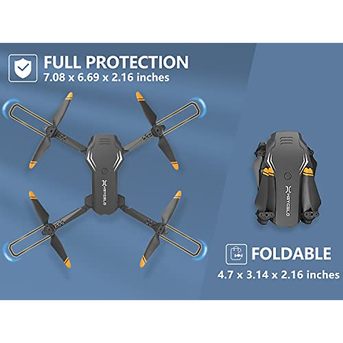 Heygelo S90 Drone with Camera for Adults, 1080P HD Mini FPV Drones for Kids Beginners, Foldable RC Quadcopter Toys Gifts for Boys Girls with Altitude Hold, Voice/Gesture Control, 3 Speeds, 2 Batteries