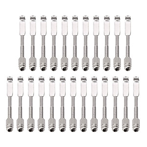Yibuy 24 Pieces Stainless Steel Banjo Bracket Hooks Silver Banjo Flat Hooks Banjo Hook Banjo Parts Banjo Accessory