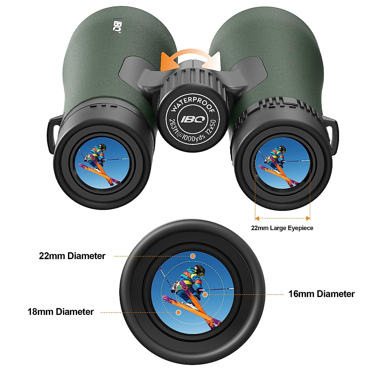 12x50 UHD Binoculars for Adults High Powered with Upgraded Phone Adapter - Large View, Lightweight, IPX7 Waterproof - Binoculars for Hunting Bird Watching Travel Cruise