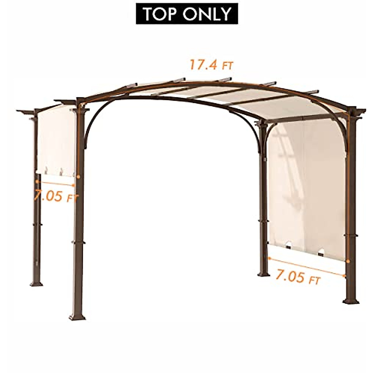 Universal Doubleton Steel Pergola Replacement Cover for Pergola Structures L-PG080PST, 85''x 208'' (Beige)