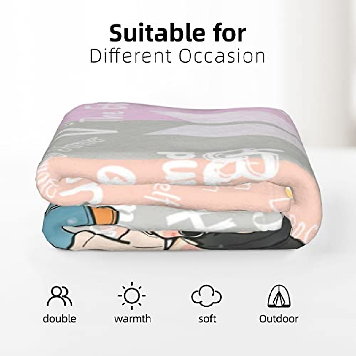 Cvdoos Throws Flannel Blankets Lightweight Comfy Warmer Soft Blanket Home Decor Bedding Couch Sofa for All Season Girls Women Fans Gifts (B) 40X50 Inch