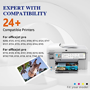 HaloFox Remanufactured Ink-Cartridge Replacement for HP 952 XL 952XL with Updated Chips for HP OfficeJet Pro 8710 8720 7720 7740 8740 8715 8730 8725 8702 8216 8210 Printer Ink (4-Pack)