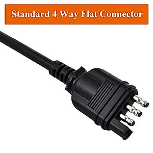 Oyviny 4 Way Flat Trailer Connector 5 Feet Jacketed Cable Heavy Duty Extension Cable Standard 4 Pin Trailer End Wiring Harness Adapter 18AWG Red Copper Color-Coded Wires for Trailer Hitch Wiring
