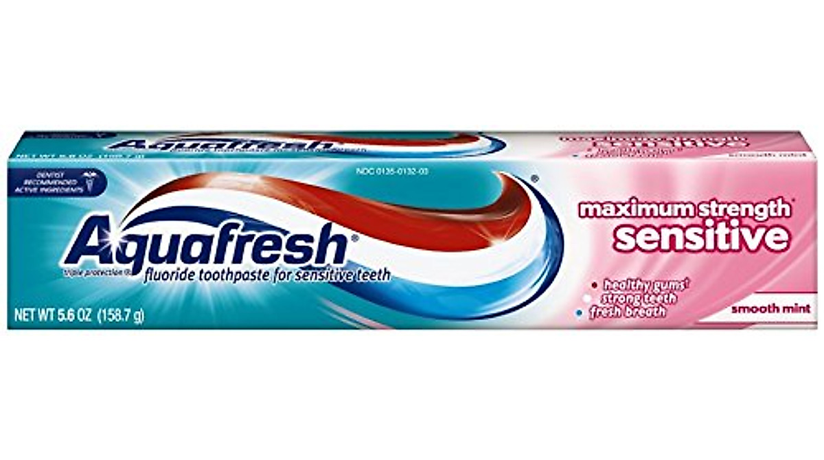 Aquafresh Sensitive Plus Whitening Toothpaste 3 Pack - Smooth Mint