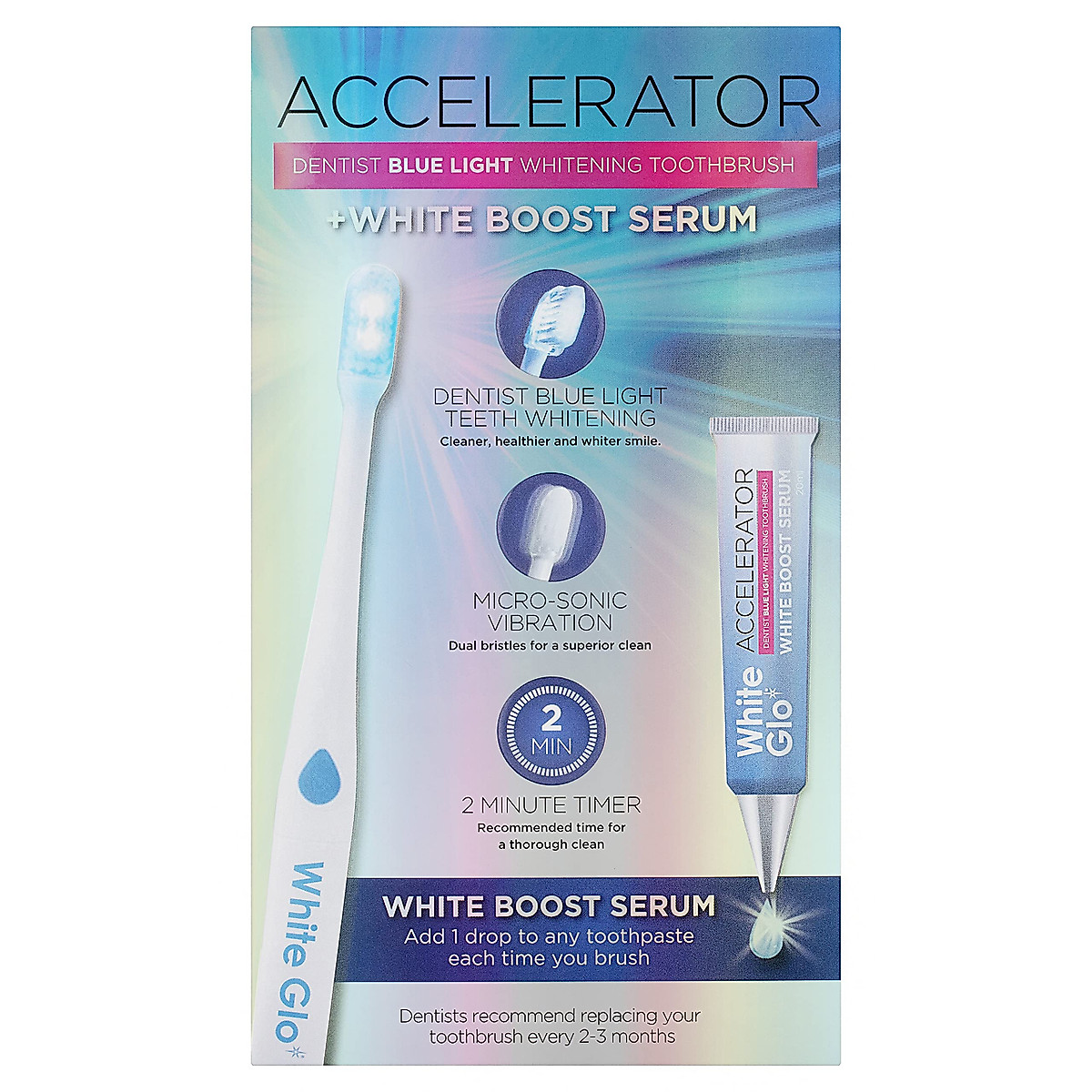 White Glo - Accelerator LED Micro-Sonic Toothbrush with White Boost Serum