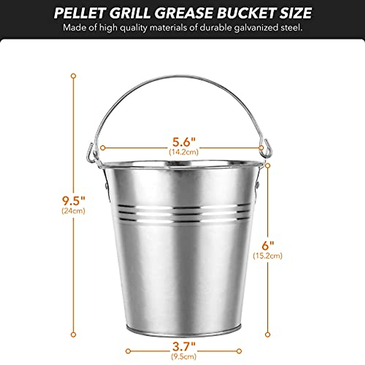 Stanbroil Grill Grease Drip Bucket with 10-Pack Disposable Foil Liners, Wood Pellet Grills Replacement for Traeger, Pit Boss, Camp Chef, Louisiana, Replacement Parts for Traeger HDW152 BAC407z