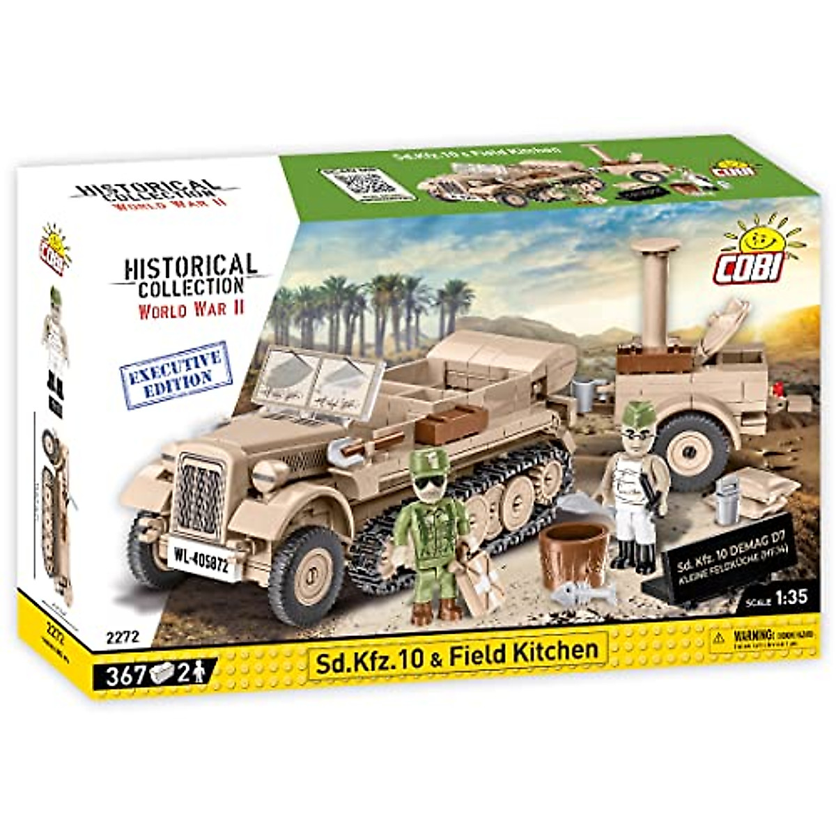 Cobi toys 367 Pcs Hc WWII /2272/ 'Sd.Kfz.10 & Field Kitchen Executive Edition