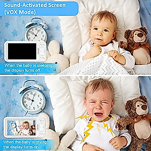 Yonvim Baby Monitor 5" 1080P HD Video Baby Monitor with Camera and Audio 5000mAh Battery Night Vision No WiFi 2-Way Talk 1000ft Long Range Remote Pan Tilt 4X Zoom with 2 Mounts