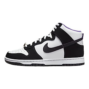 Nike Men's Dunk High Retro Shoes, Black White Actiongrape Black, 11.5