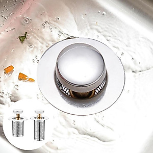 Stainless Steel Floor Drain Filter,Bathtub Sink Strainer,Pop-up Sink Filter,Copper Core Drain Filter with Removable Stainless Steel Filter Screen for Bathroom Kitchen (Long-2PCS)